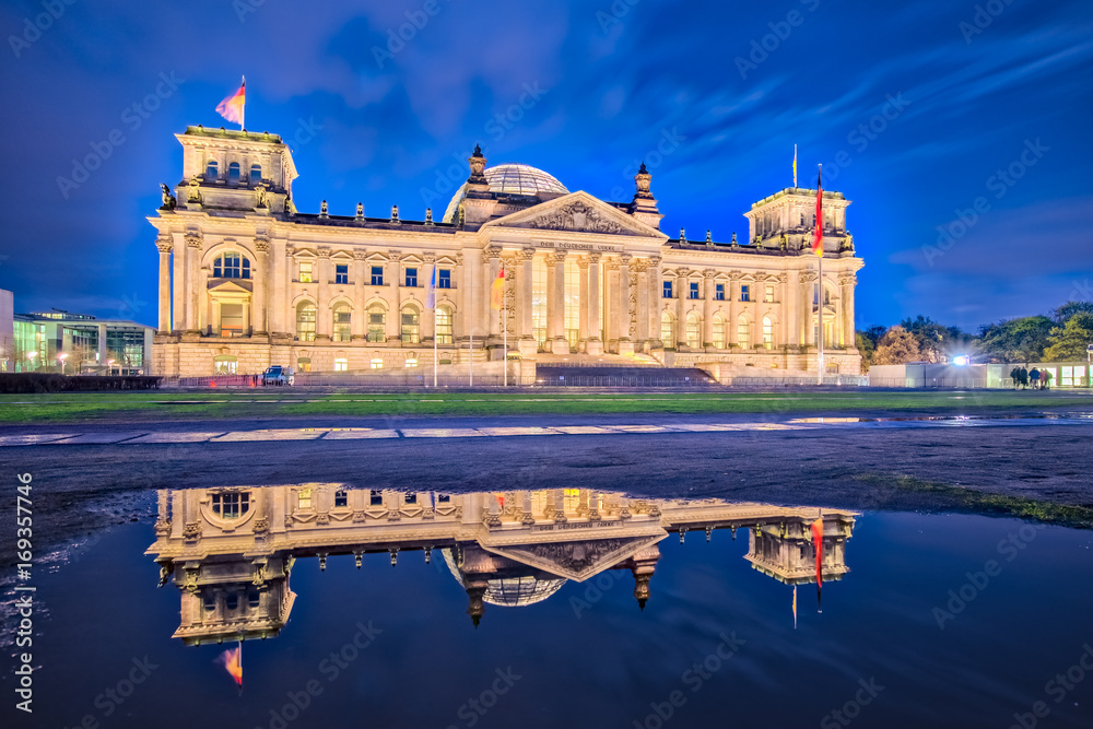 Reichstag Building At Night