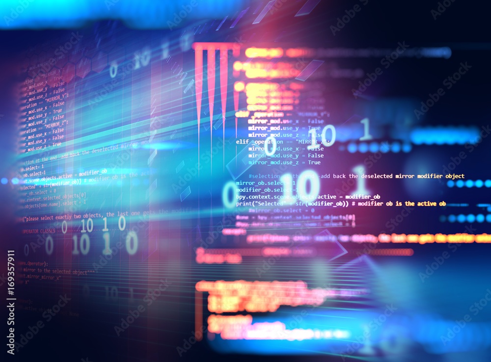 Illustrazione Stock Programming code abstract technology background of ...