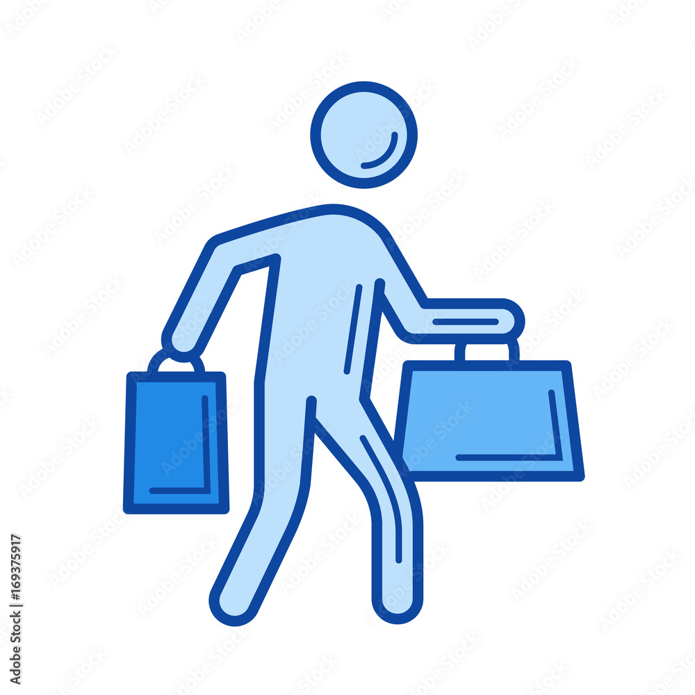 Retail customer vector line icon isolated on white background. Retail ...