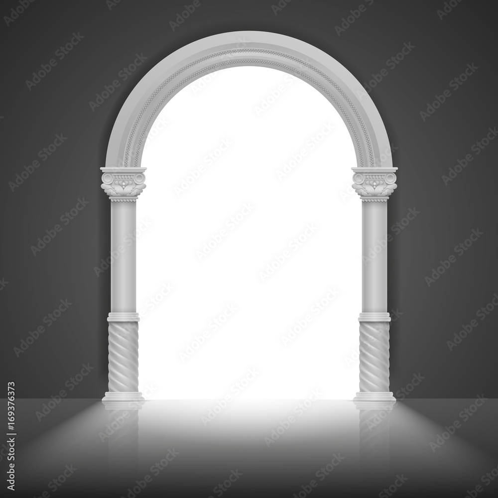 Roman arch with antique column. Vector title frame design Stock Vector ...