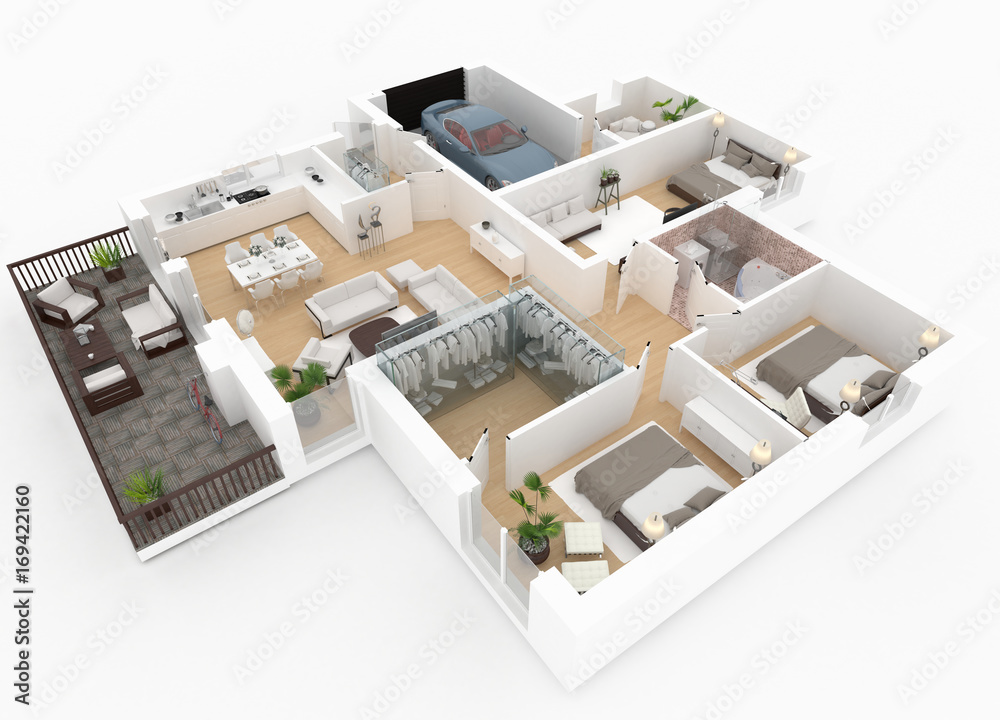 mockup of furnished home Stock Illustration | Adobe Stock