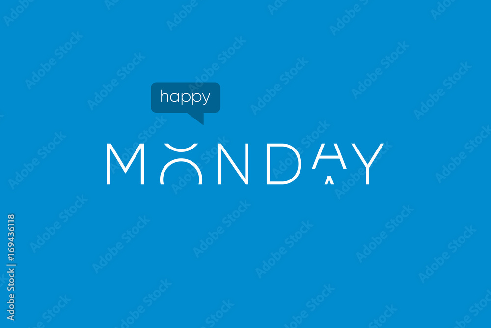 Happy monday logo with capitals letters in movement. Editable vector ...