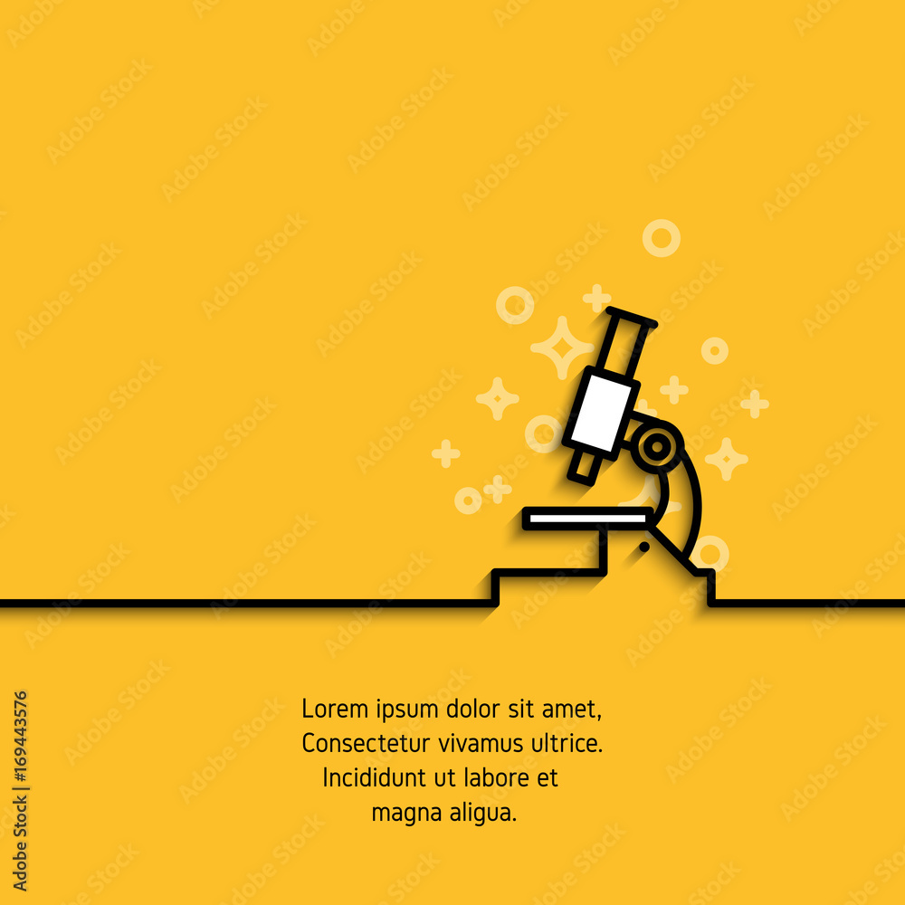 Microscope icon in line design. Analysis, science, medicine ...