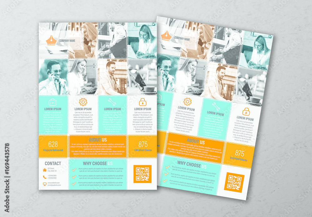 Business Flyer Layout with Blue and Orange Accents 1 Stock Template ...