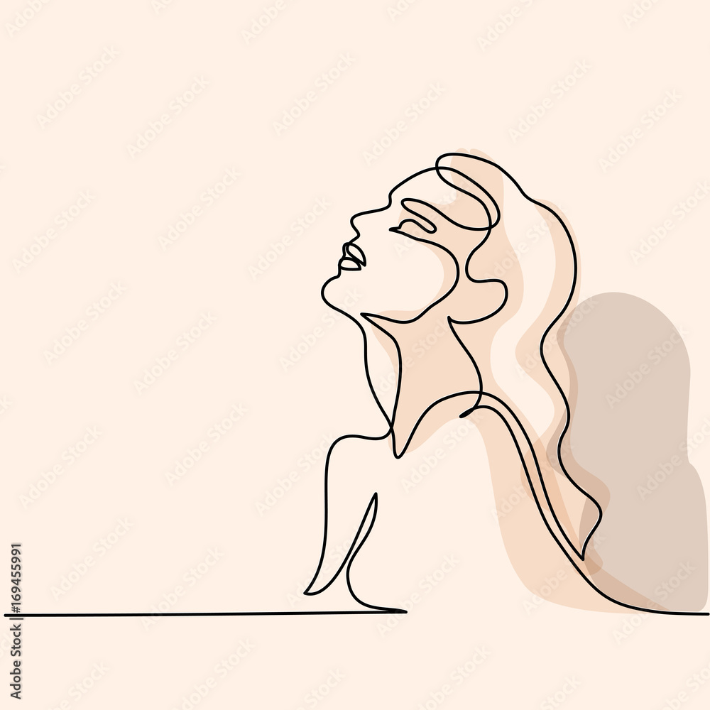 Woman Side Profile Drawing