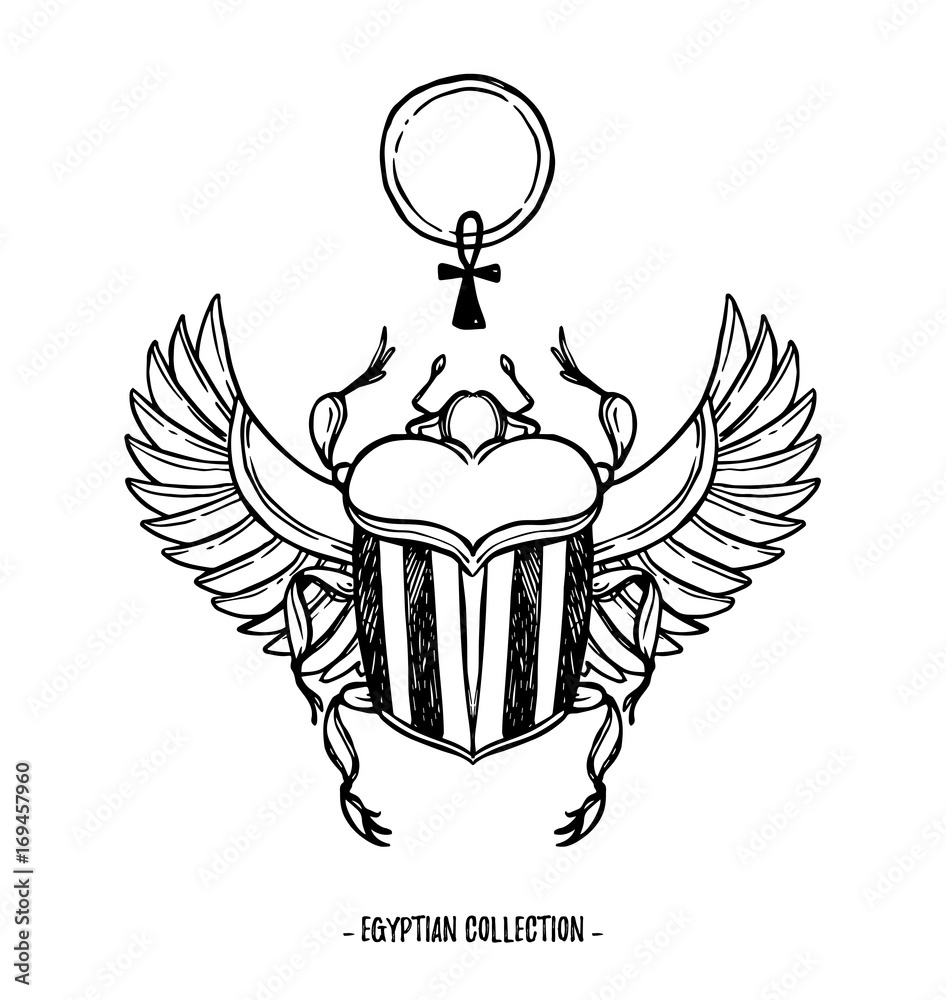 Egyptian Winged Scarab Beetle