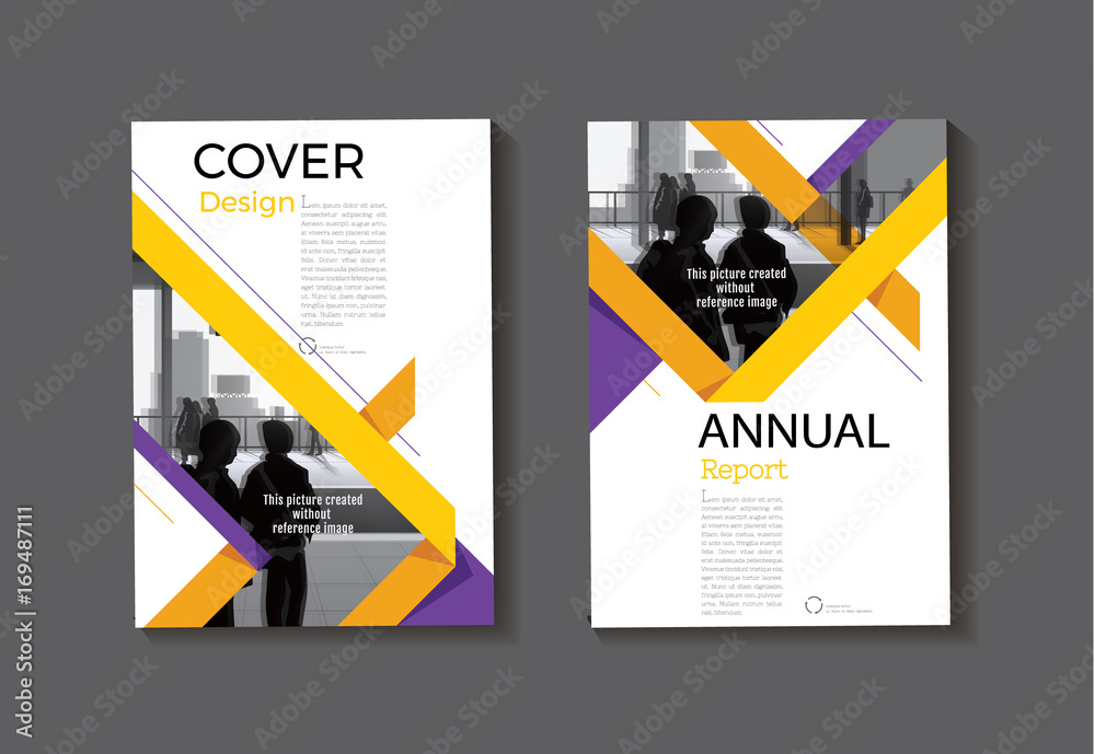 yellow and purple design book cover modern cover abstract Brochure ...