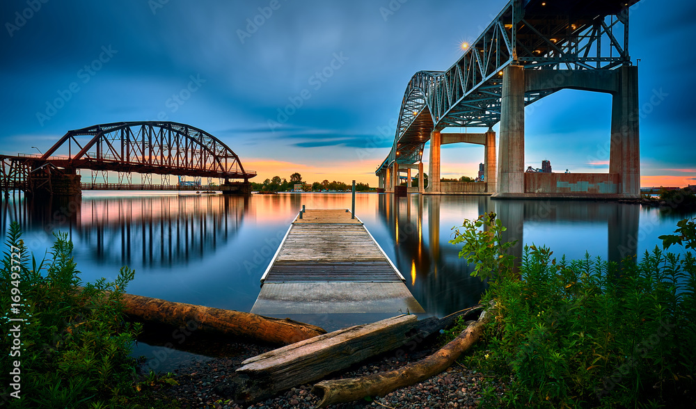 Sunset at Port Terminal Stock Photo | Adobe Stock