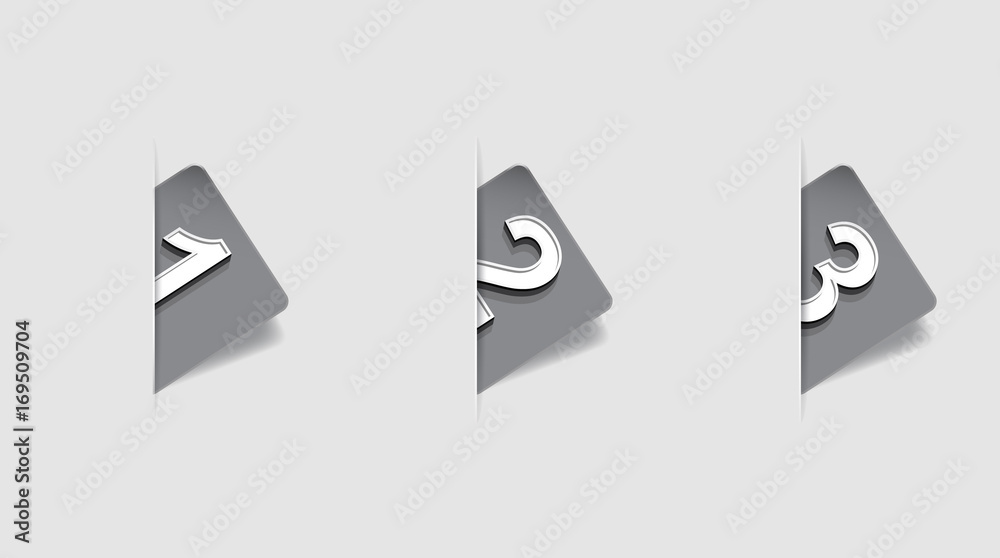 One two three - vector cards with numbers. One Two Three steps progress ...