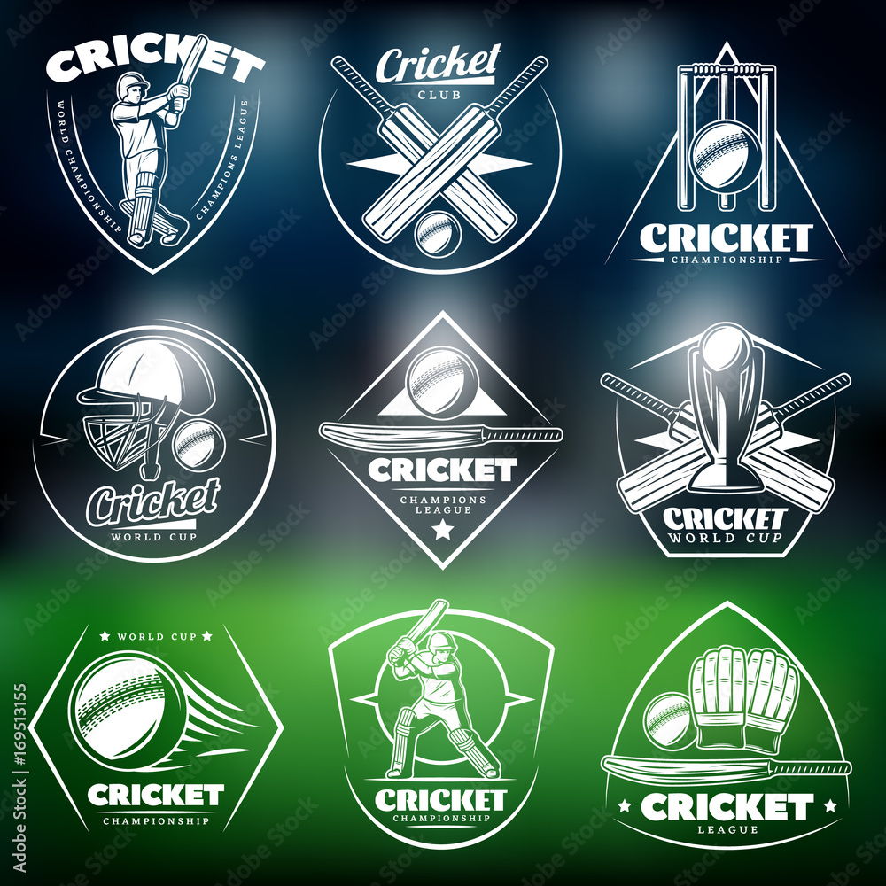 Vintage White Cricket Labels Set Stock Vector | Adobe Stock