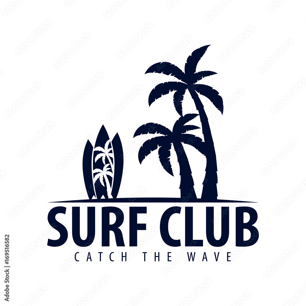 Surfing logo and emblems for Surf Club or shop. Vector illustration ...