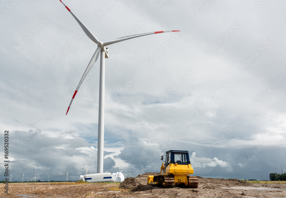 Baustelle eines Windparks Stock-Foto | Adobe Stock