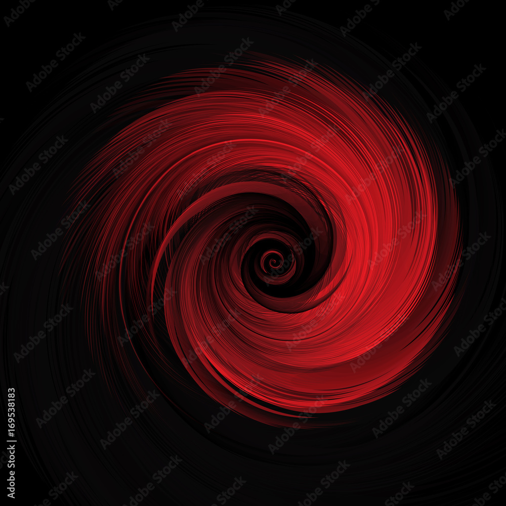 Abstract Red Realistic Rose Vector Illustration on Black Background ...