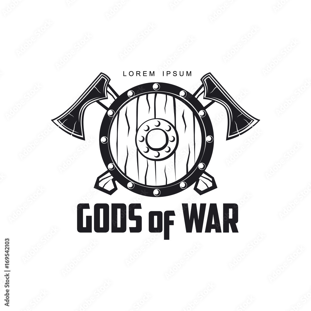vector vikings gods of war icon logo template design simple flat ...