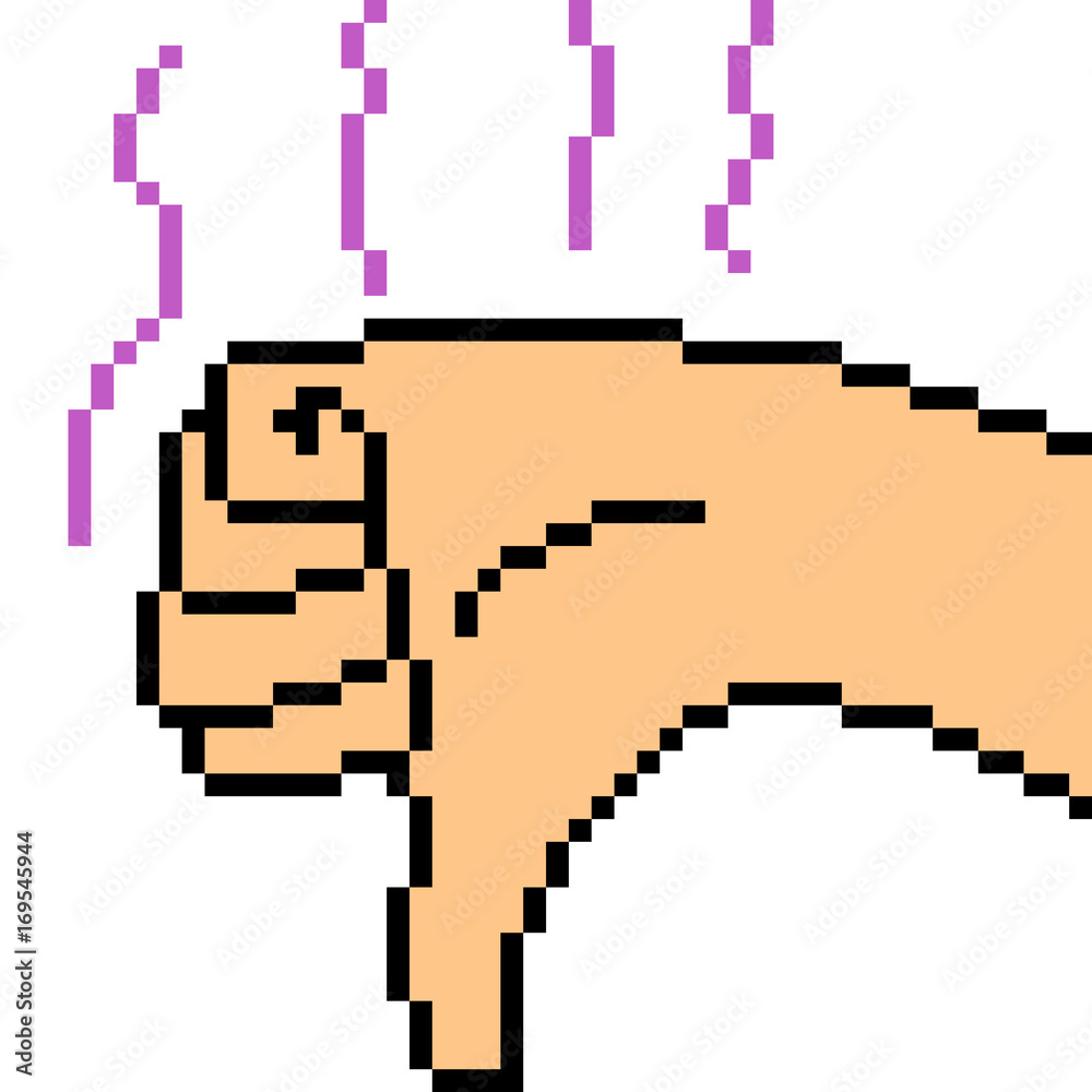 vector pixel art hand sign fail Stock Vector | Adobe Stock