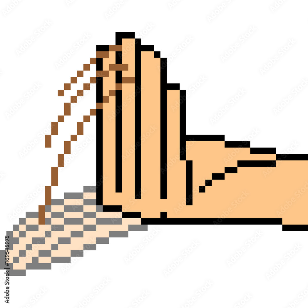 vector pixel art hand sign taunt Stock Vector | Adobe Stock
