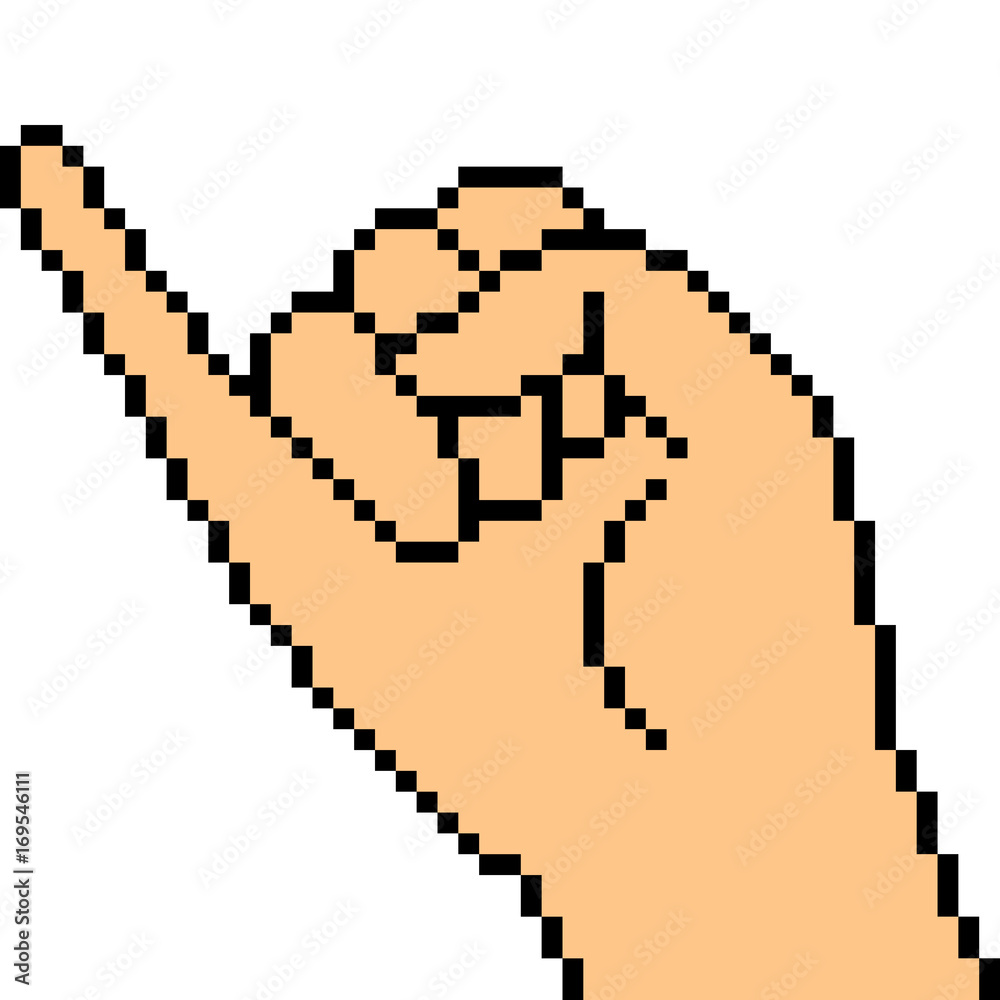 vector pixel art hand sign peace Stock Vector | Adobe Stock