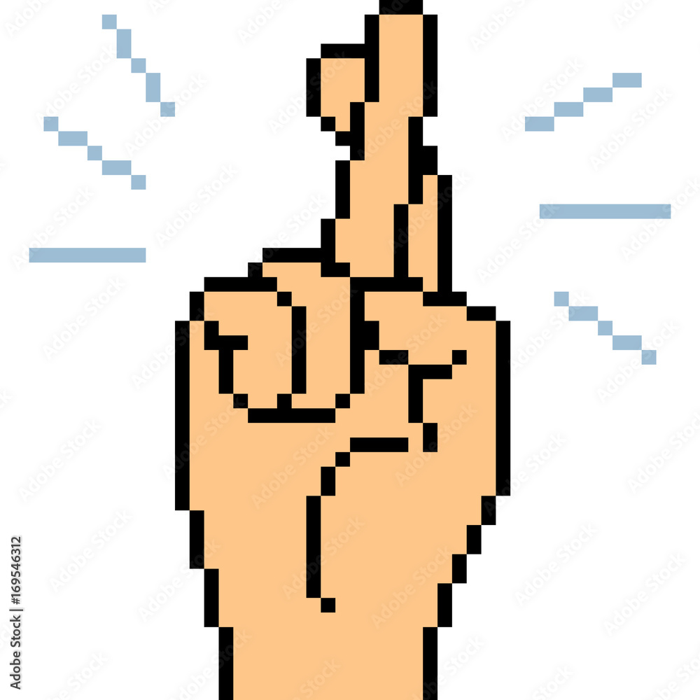 vector pixel art hand sign skip Stock Vector | Adobe Stock