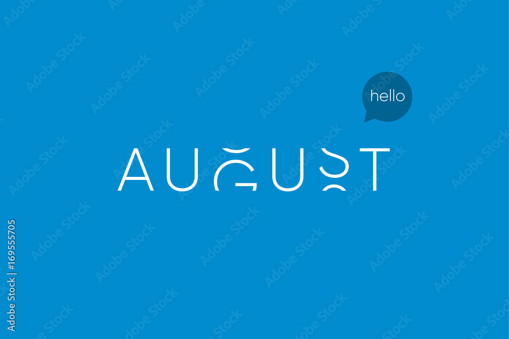 August logo with capitals letters in movement. Editable vector design ...