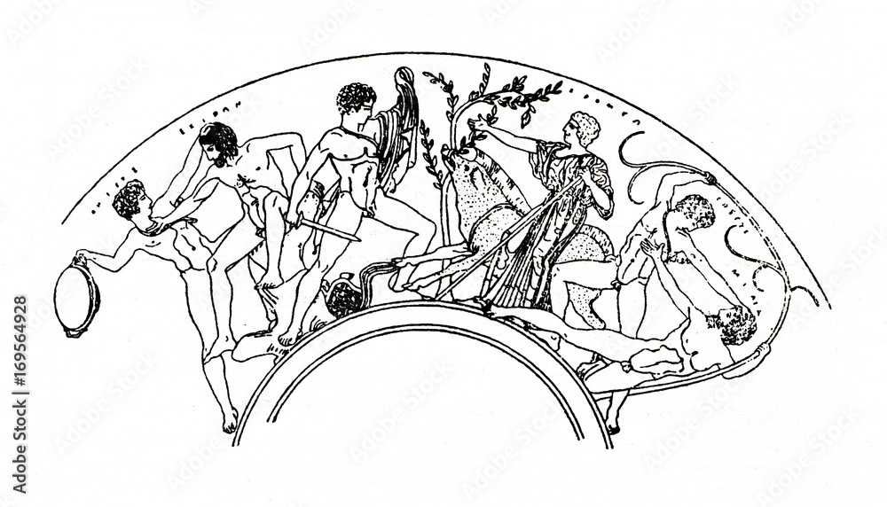 Labours of Theseus (from left): pushing Sciron off the cliff, killing ...