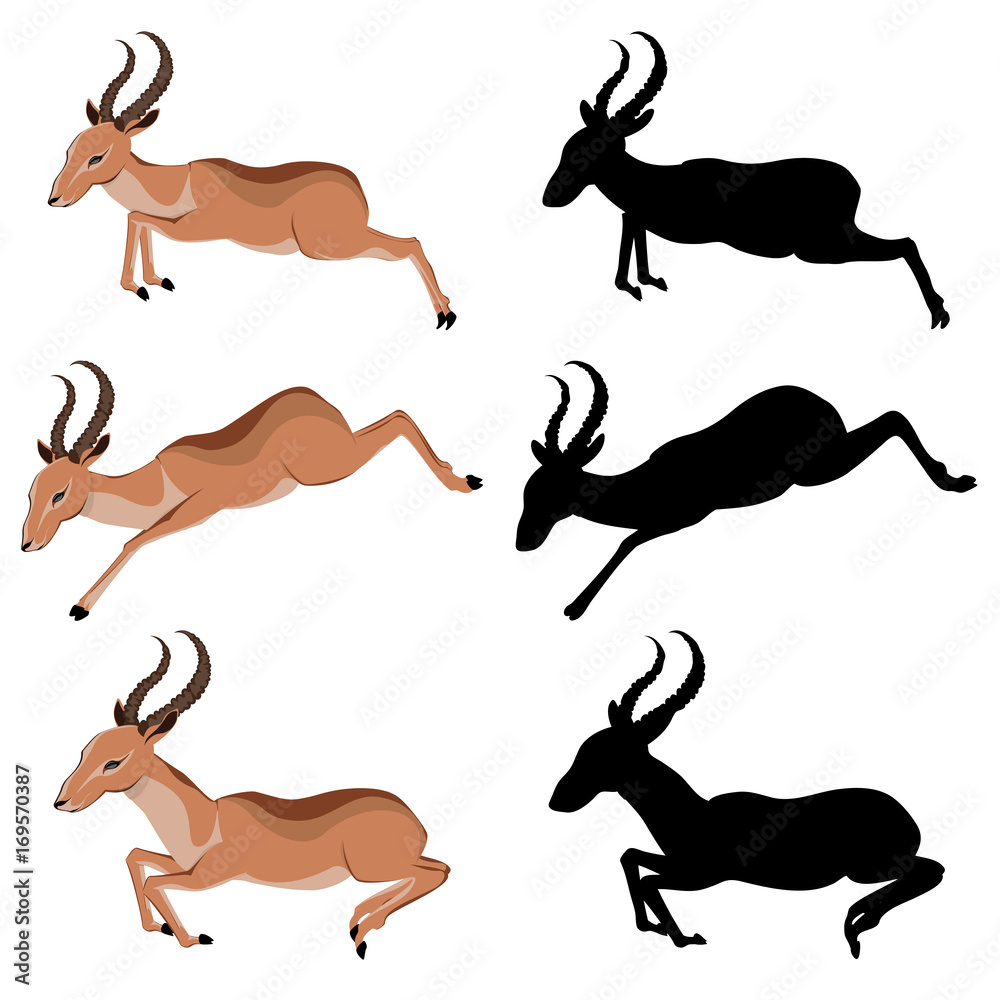Cute Cartoon Antelope Stock Vector | Adobe Stock