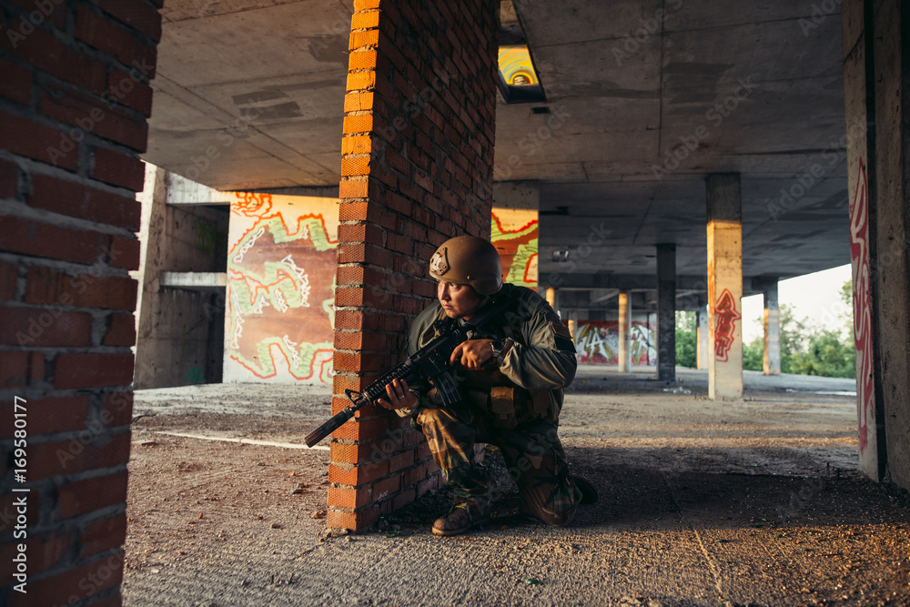Military, war, conflict, soldiers - Special forces soldier man hold ...