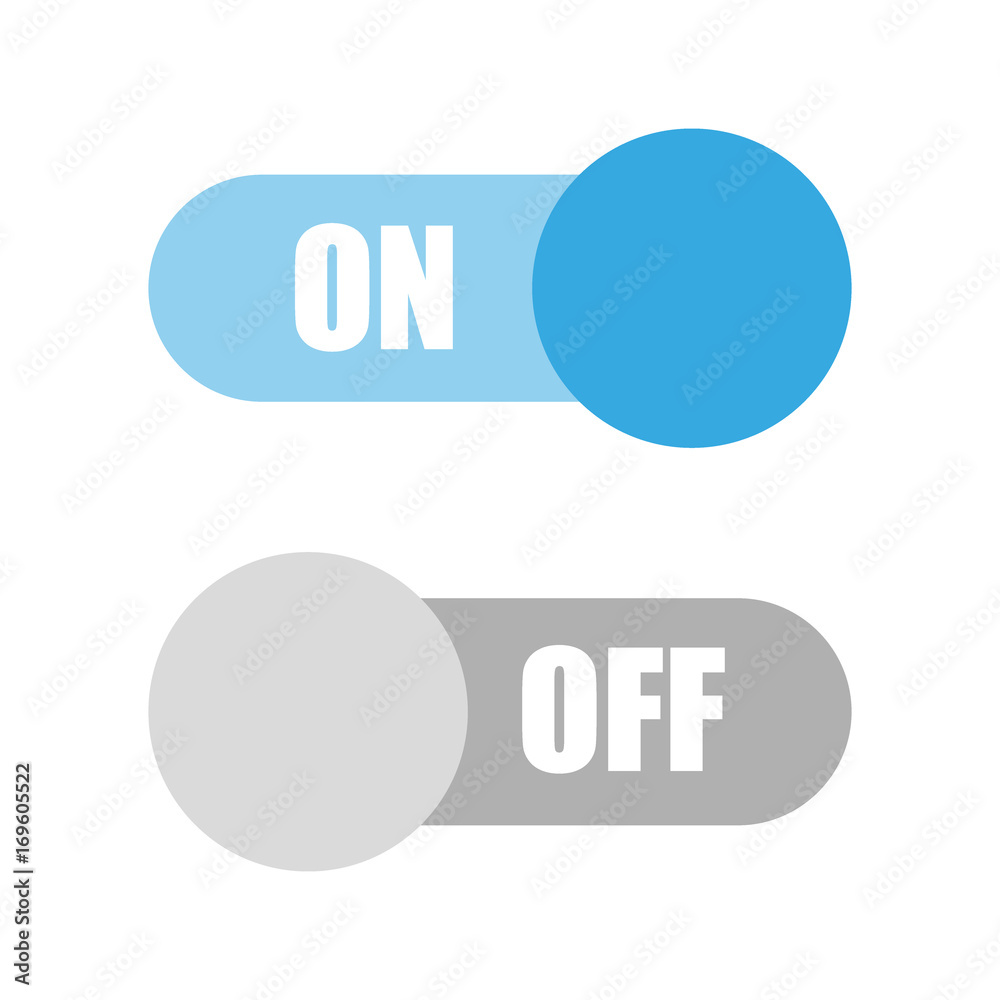 Flat icon On and Off Toggle switch button vector format Stock Vector ...