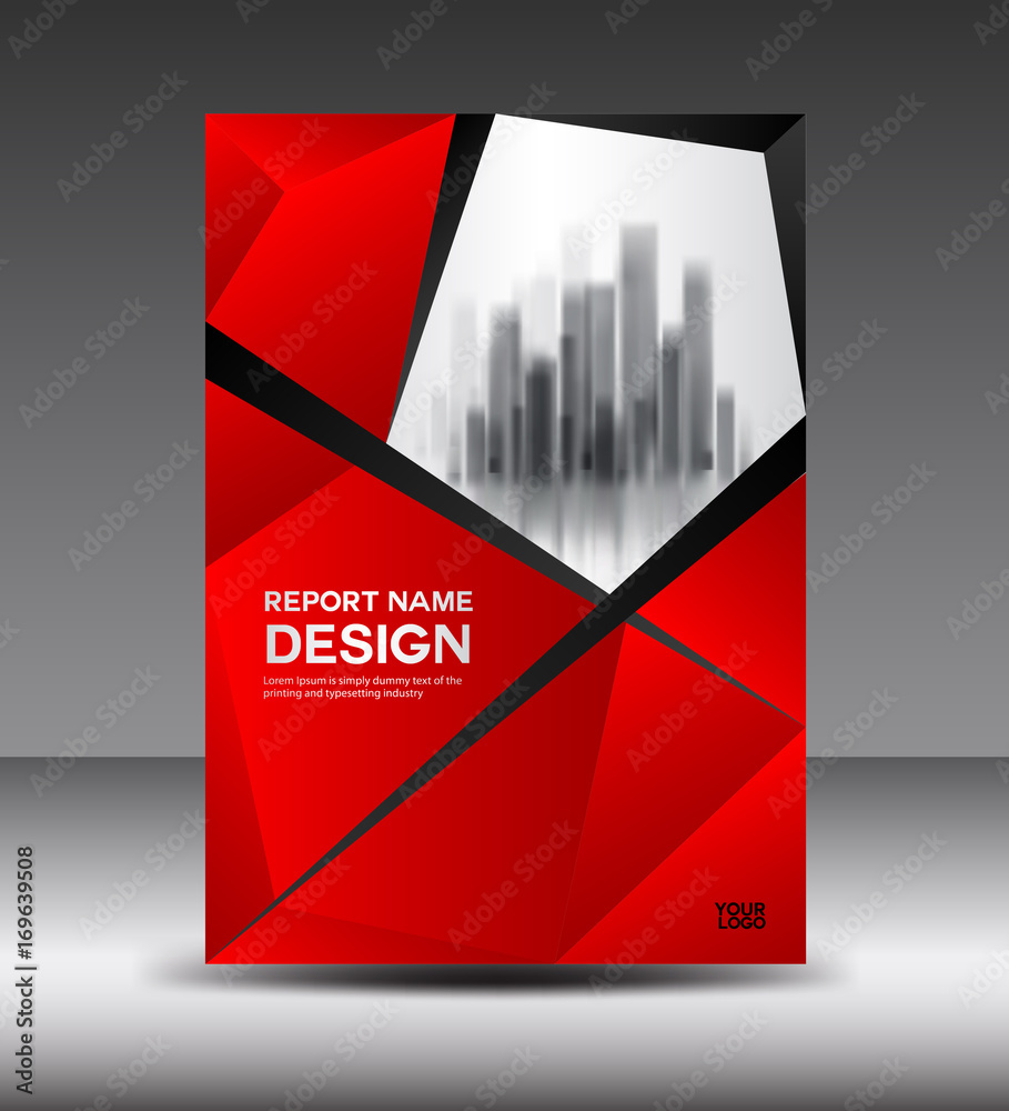 Red Cover design Annual report vector illustration, booklet, poster ...