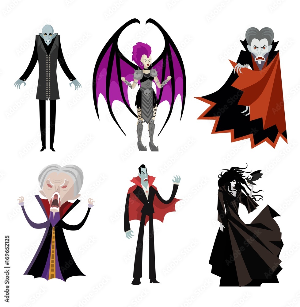 Photo & Art Print vampire characters collection, matiasdelcarmine