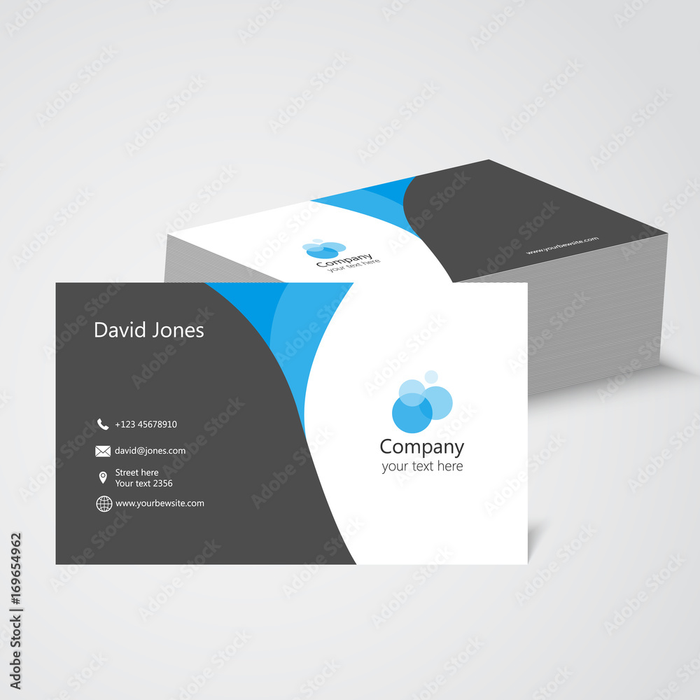 Modern presentation card with company logo. Vector business card ...