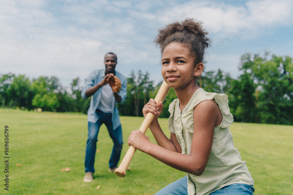 Family Playing Baseball