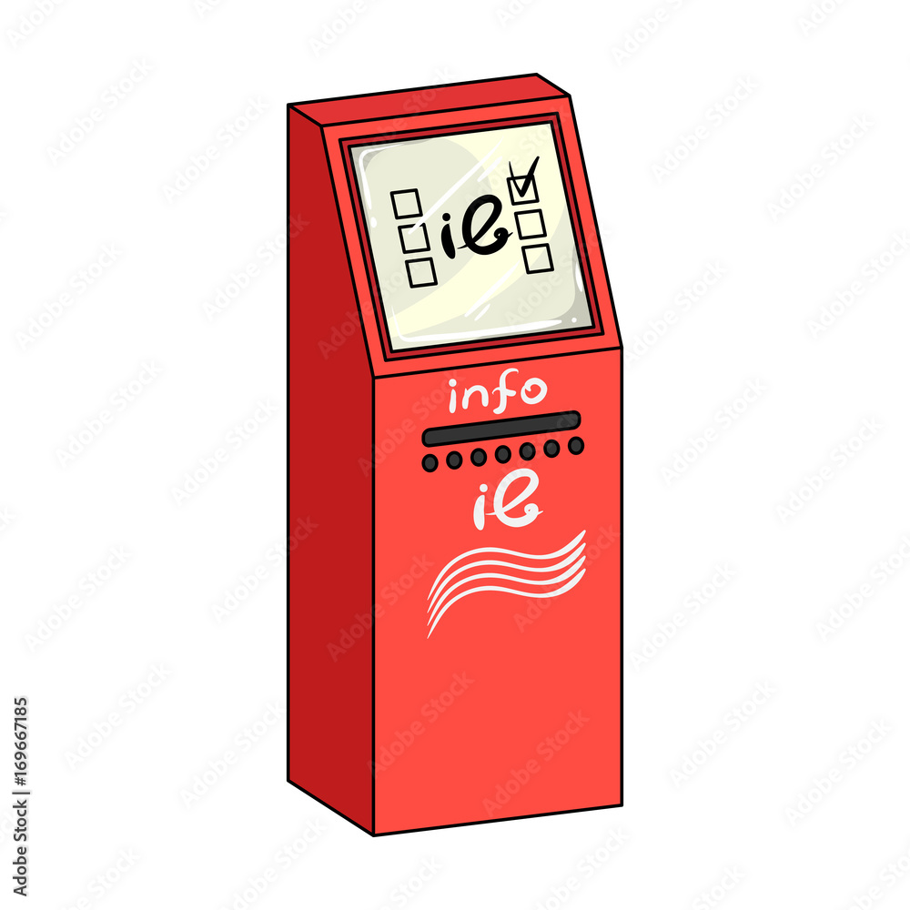 Information terminal. Terminals single icon in cartoon style isometric ...