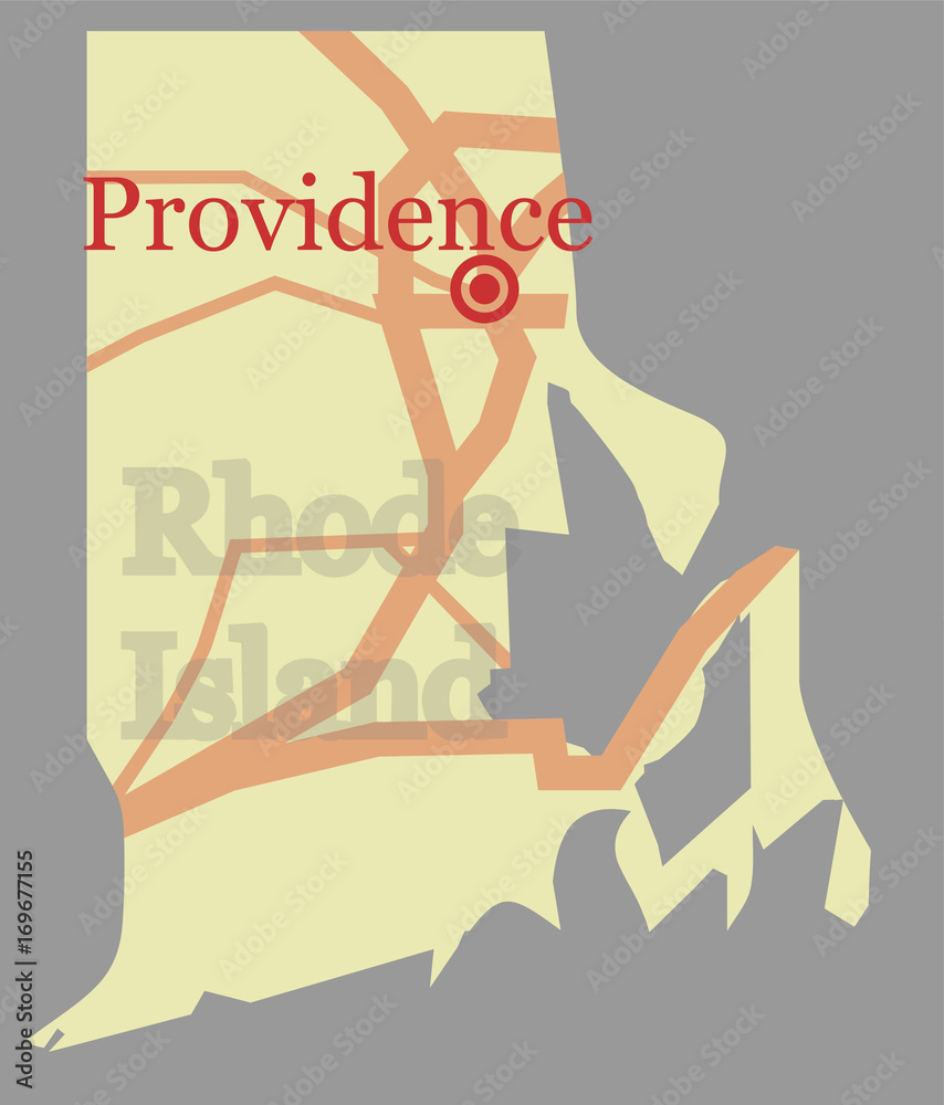 Rhode Island vector State Map with Community Assistance and Activates ...