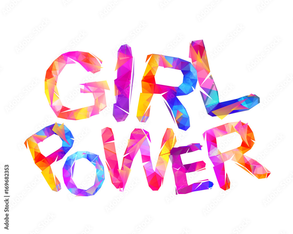 Girl power. Vector triangular inscription Stock Vector | Adobe Stock