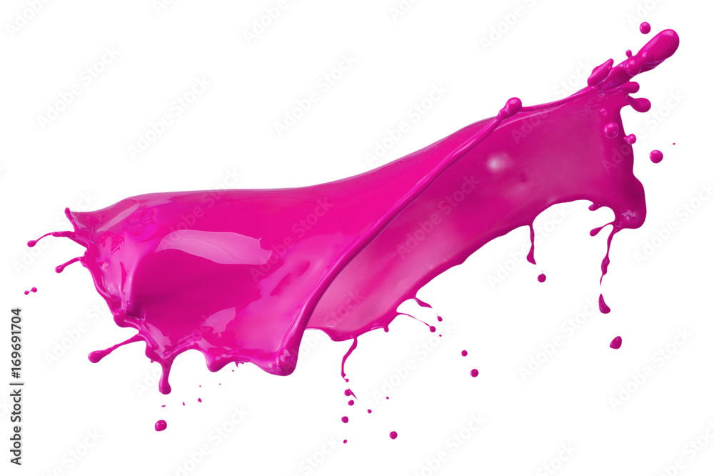 pink paint splash isolated on a white background Stock Illustration ...