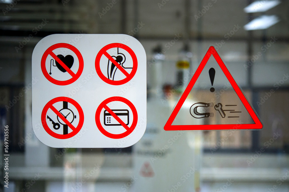 Safety symbol before entering the nuclear laboratory. Nuclear Magnetic ...