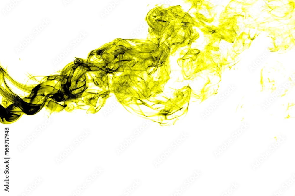 abstract yellow smoke on a white background, Abstract gold smoke on ...