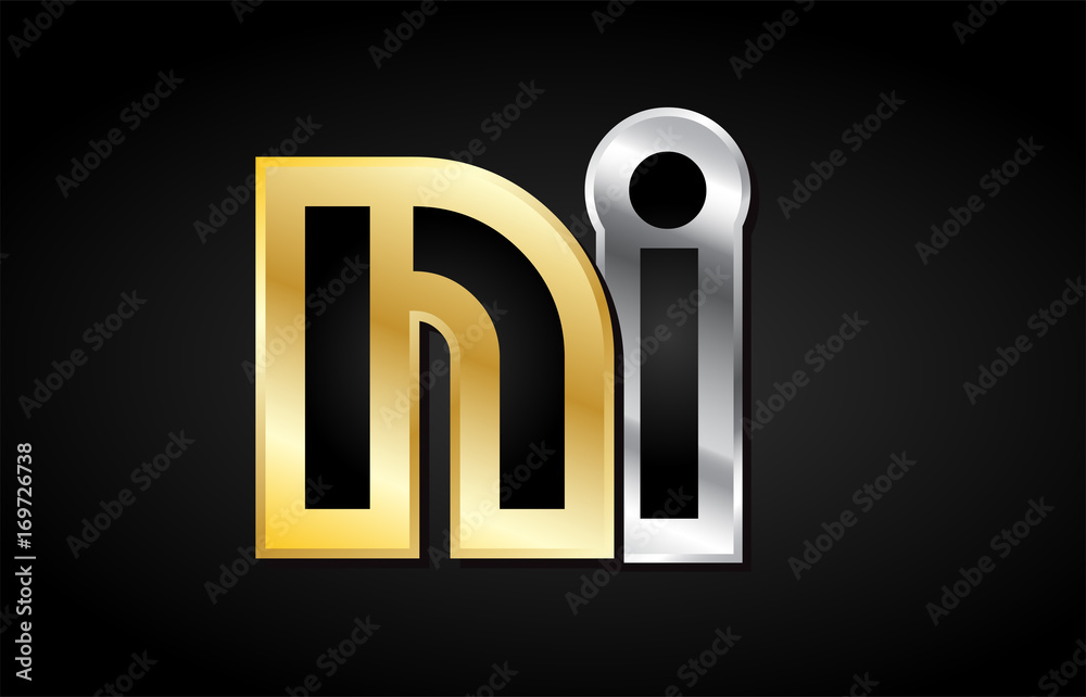 gold silver letter joint logo icon alphabet design Stock Vector | Adobe ...