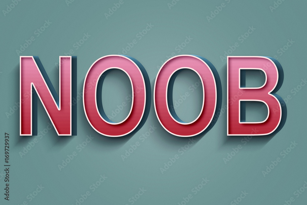 Retro Comic Schriftzug NOOB Stock Illustration | Adobe Stock