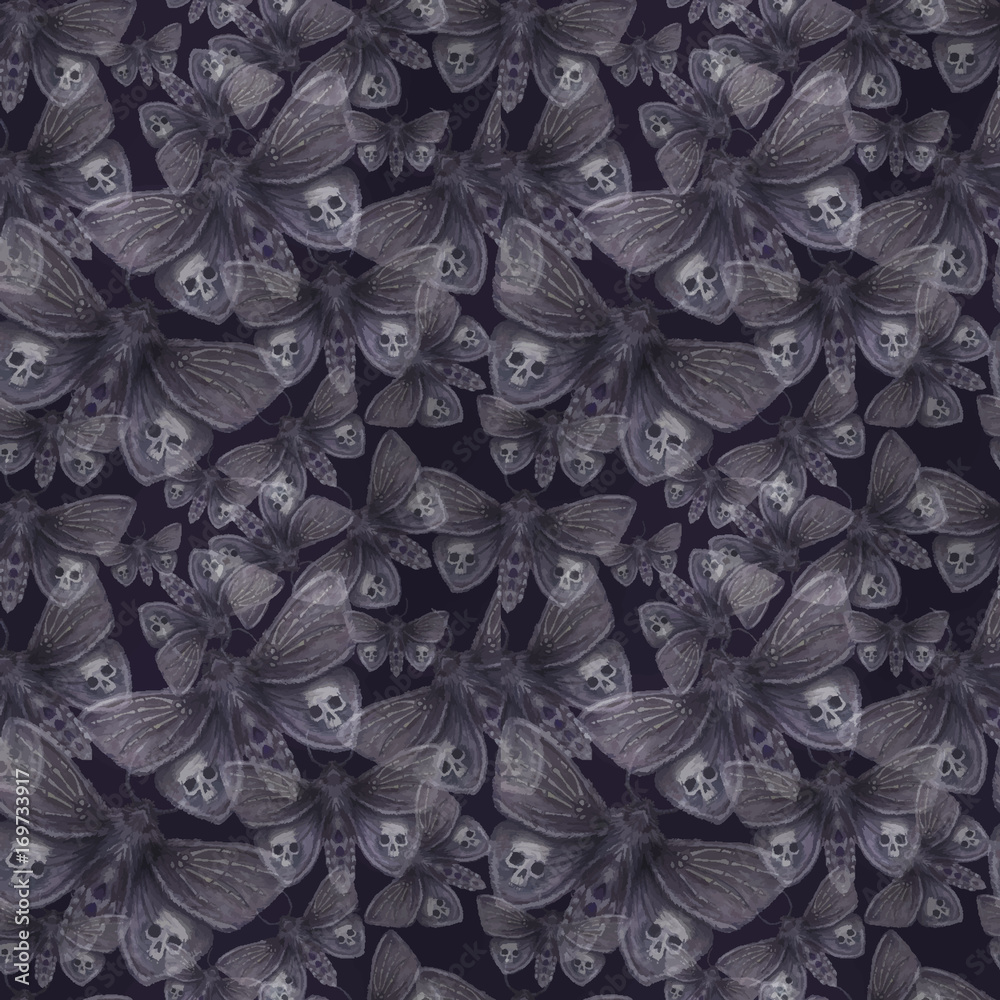 Watercolor drawing of a butterfly night butterfly, a terrible butterfly ...