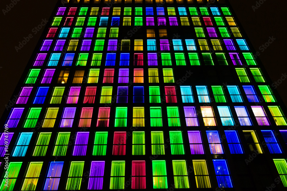 Colored windows texture. Neon light background Stock Photo | Adobe Stock