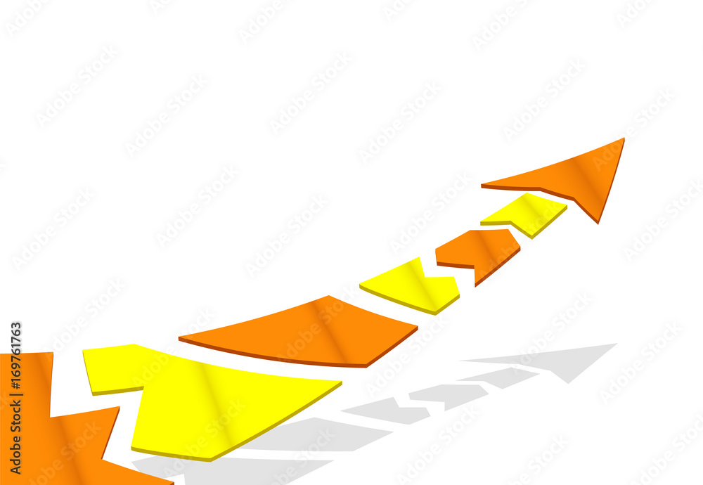 flat colored arrow on white background, flying upwards Stock Vector ...