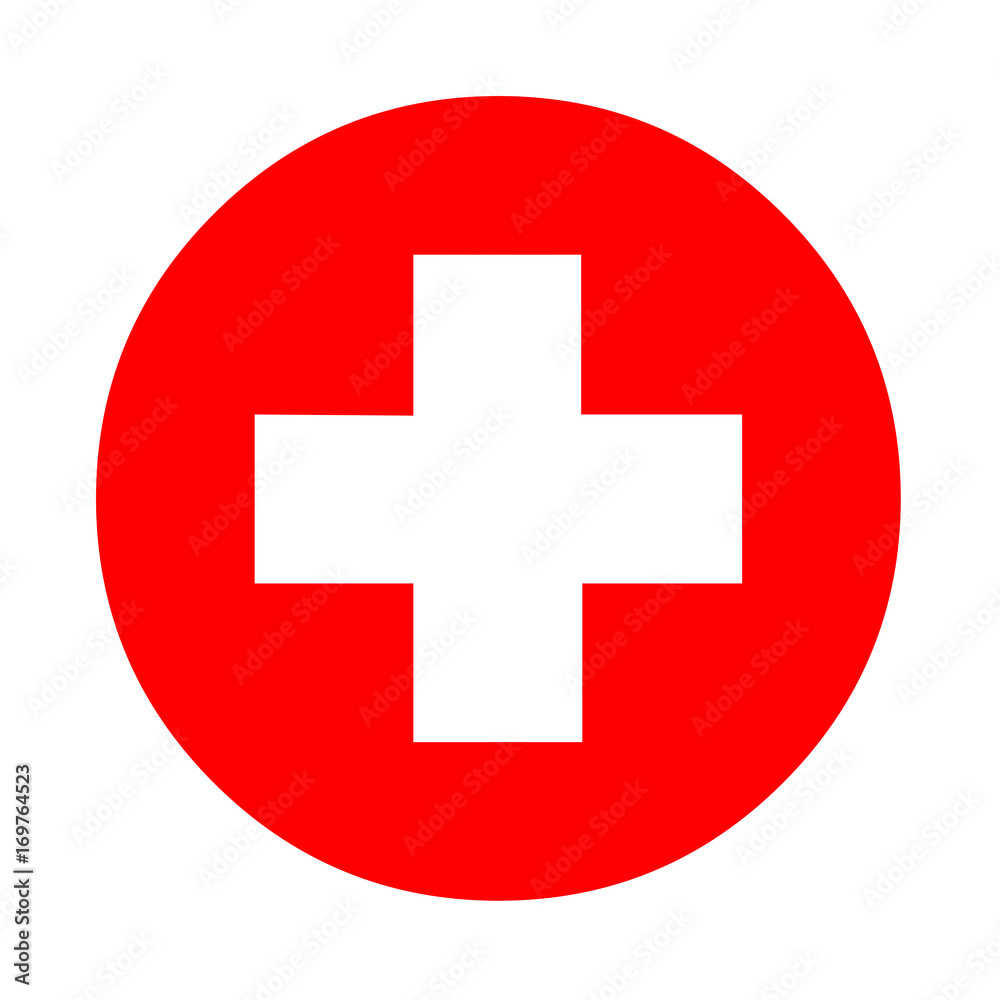 Medical white cross symbol in a red circle Stock Illustration | Adobe Stock Medical white cross symbol in a red circle Stock Illustration | Adobe Stock