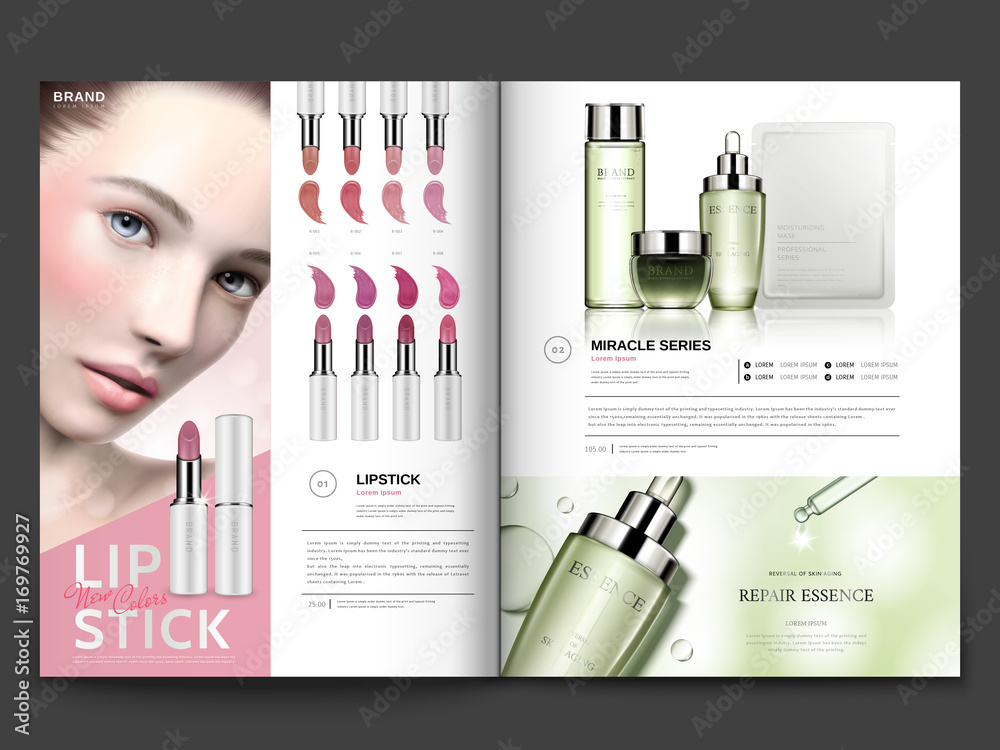 Cosmetic magazine template Stock Vector | Adobe Stock