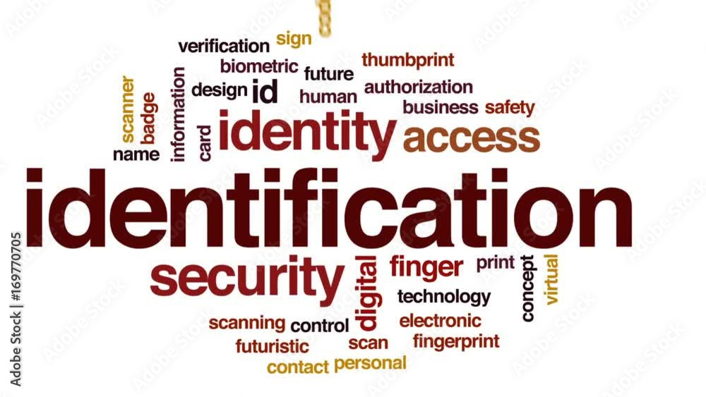 Identification animated word cloud, text design animation. Stock Video ...