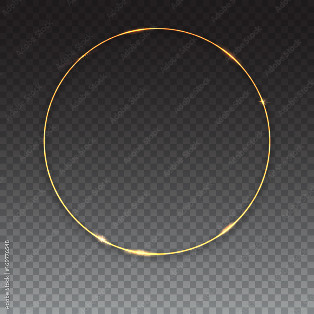 Abstract ring on transparent background with luminous sparkle. Glowing ...