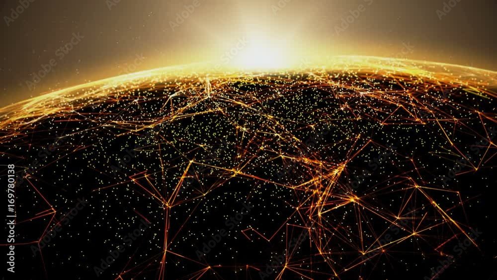 Global International Connectivity Background/Connection lines Around ...