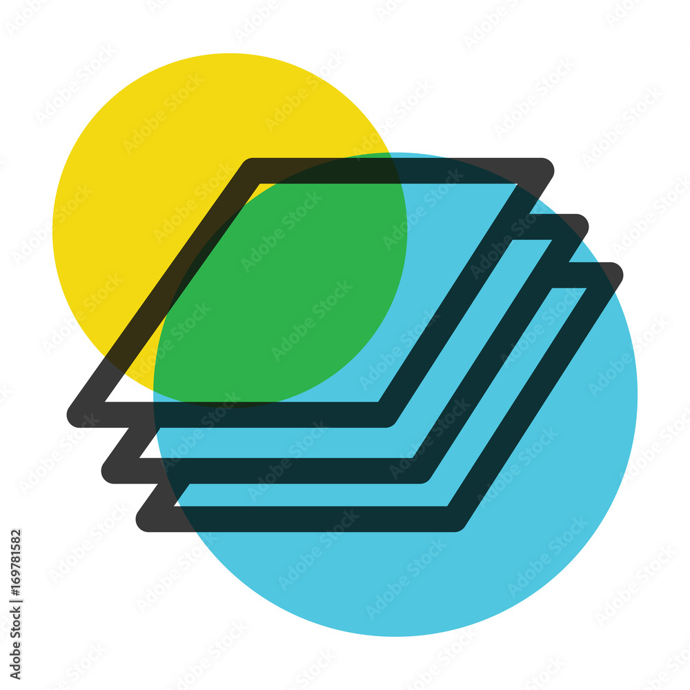 office paper yellow and blue color mark icon Stock Vector | Adobe Stock