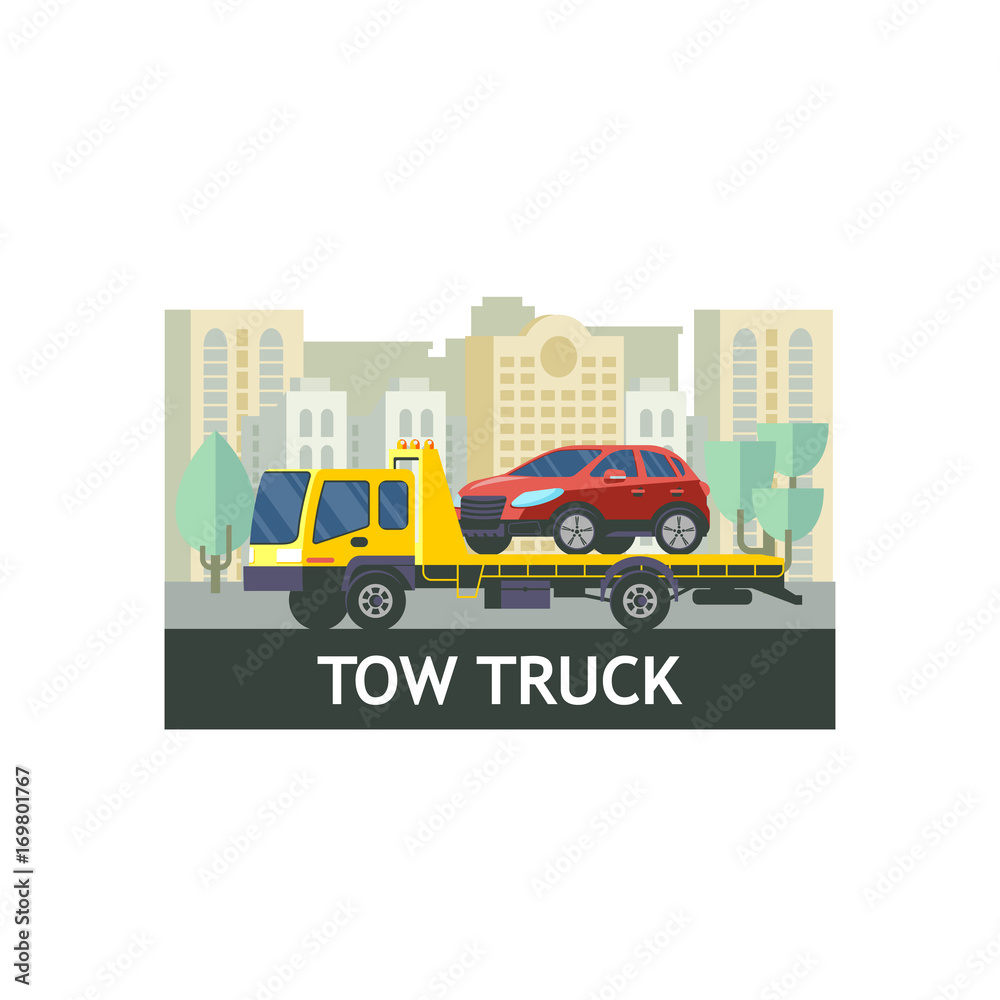 Tow truck for transportation faulty cars. The evacuation of the car ...
