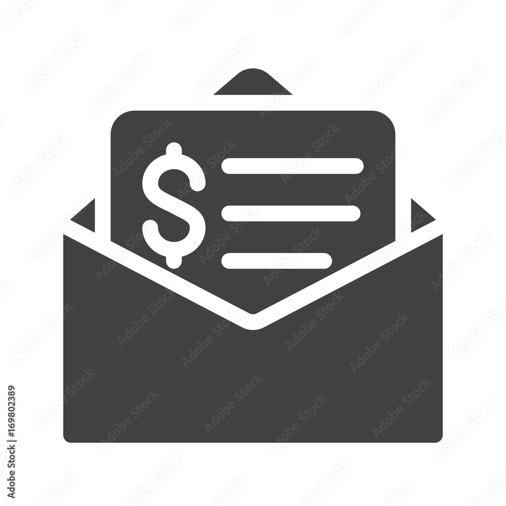 Invoice icon vector, filled flat sign, solid pictogram isolated on ...